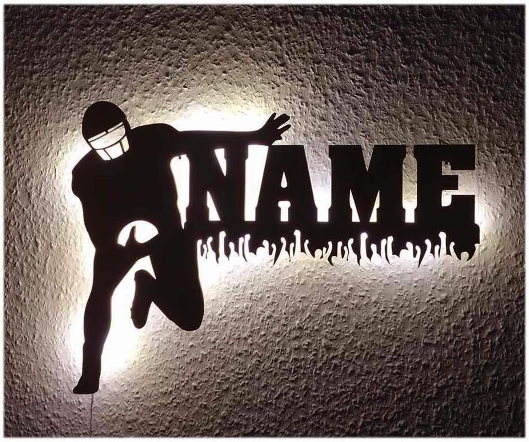 Personalized Football Night Light With Name, Football Themed Gift for ...