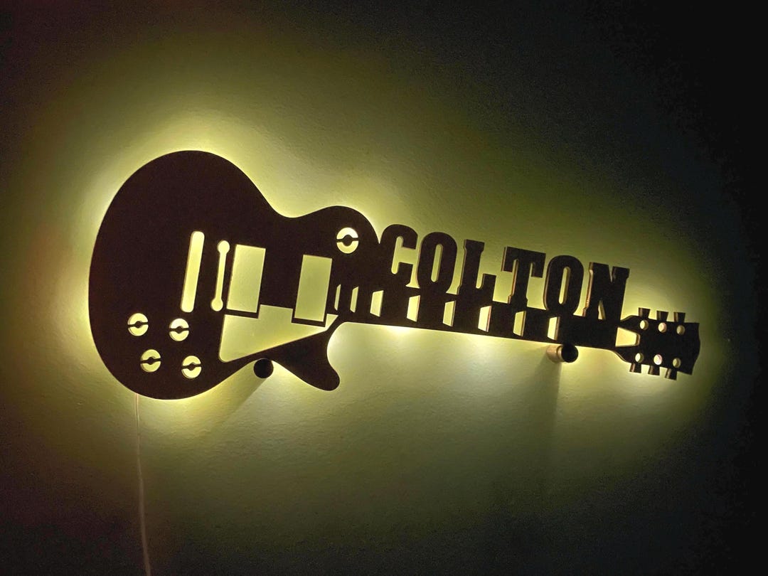 Electric Guitar Sign, Personalized Electric Guitar Night Light With ...