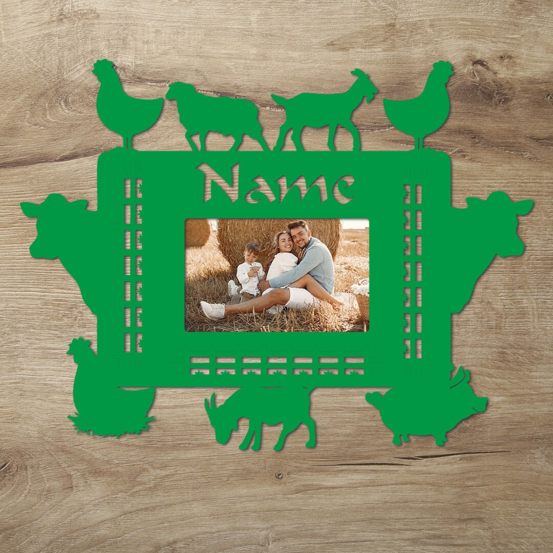 Farm Animals, Farm Animal Picture Frame, Personalized Night Light With ...