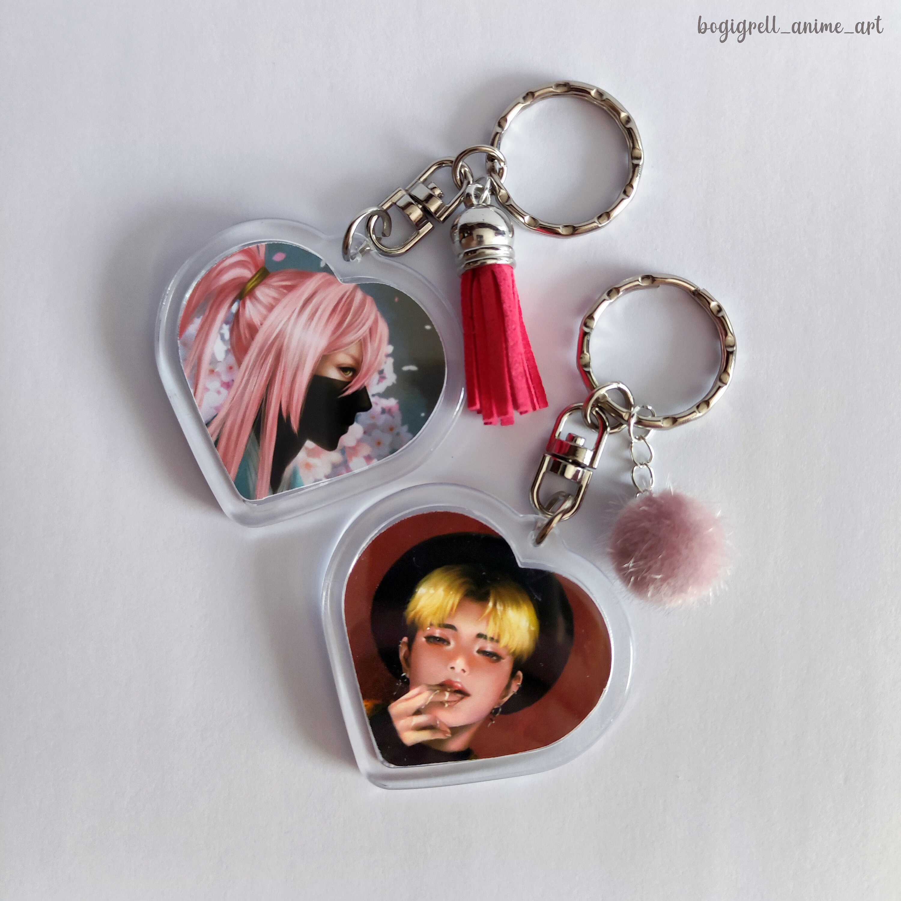 BL Heart Keychains With Accessories Yaoi Anime Boys Love - Etsy