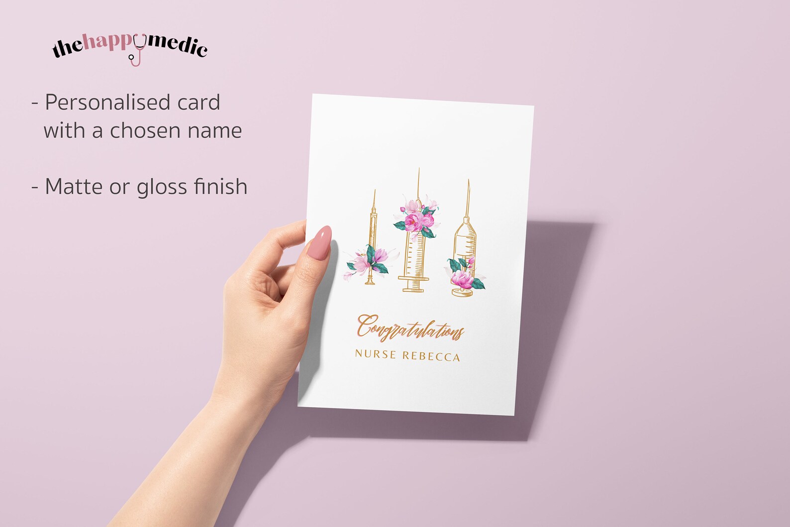 Congratulations Card for Nursing Student Nurse, Personalised Card ...