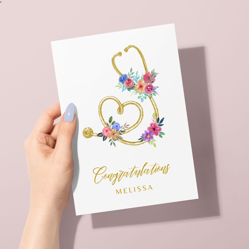 Congratulations Card for Medical Student Nursing Student, Personalised ...