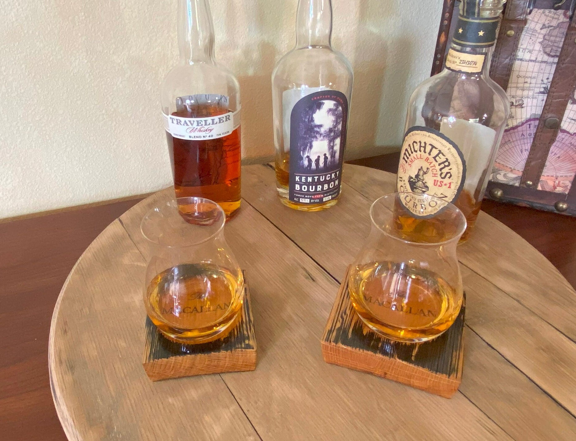 Macallan Whiskey Barrel Stave Coasters - Etsy
