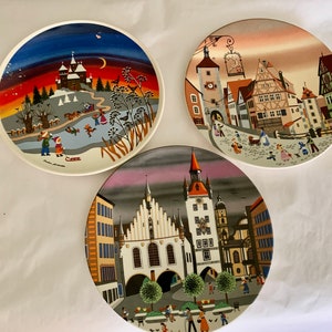 3 Vintage Poole of England Scenic Plates, Each is Different. - Etsy