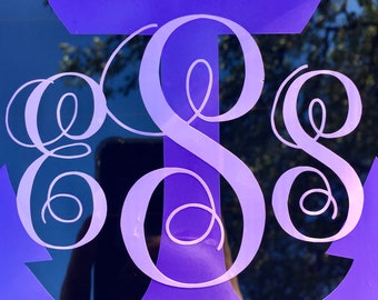 Monogram Car Decal Vinyl Decal - Etsy