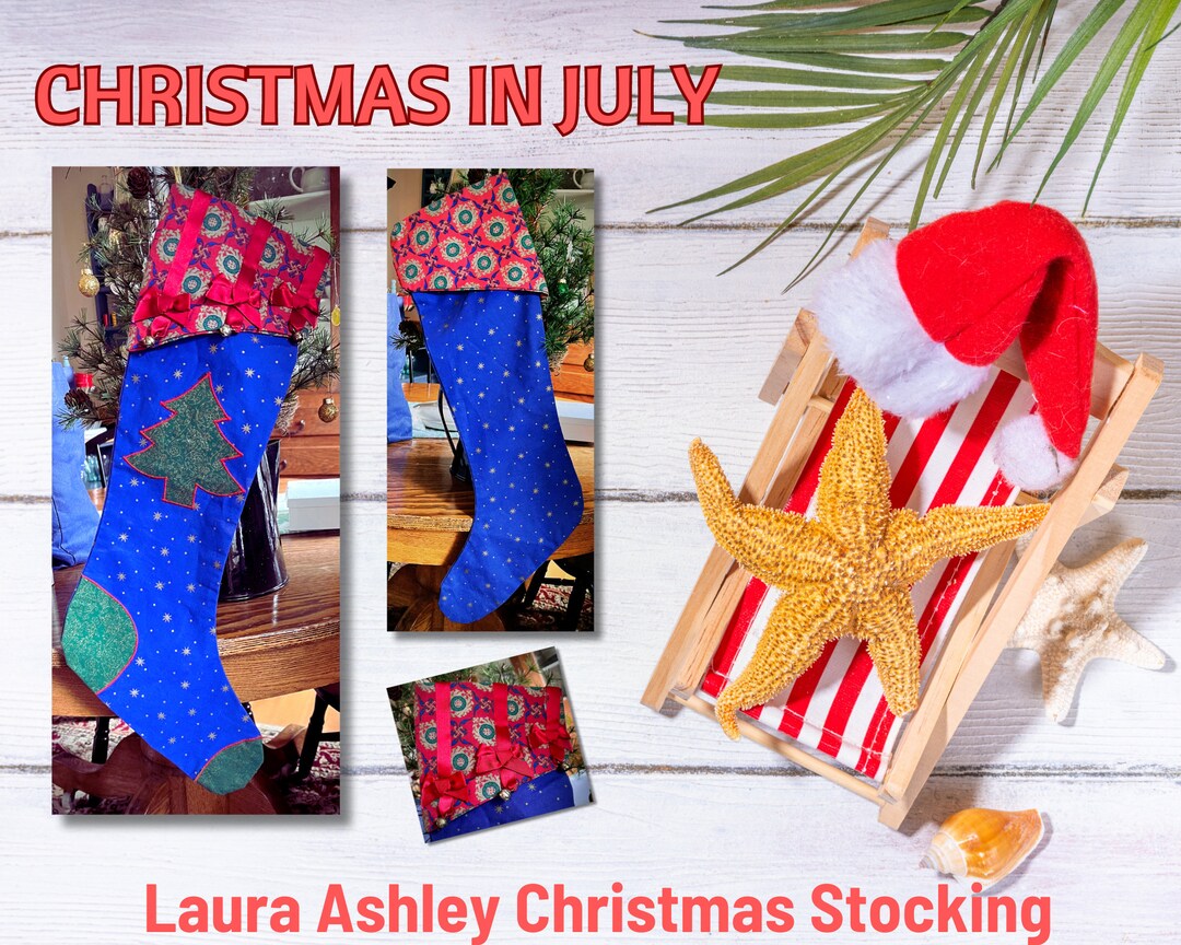 Vintage Laura Ashley Christmas Stocking With Appliqué Bells - Etsy UK