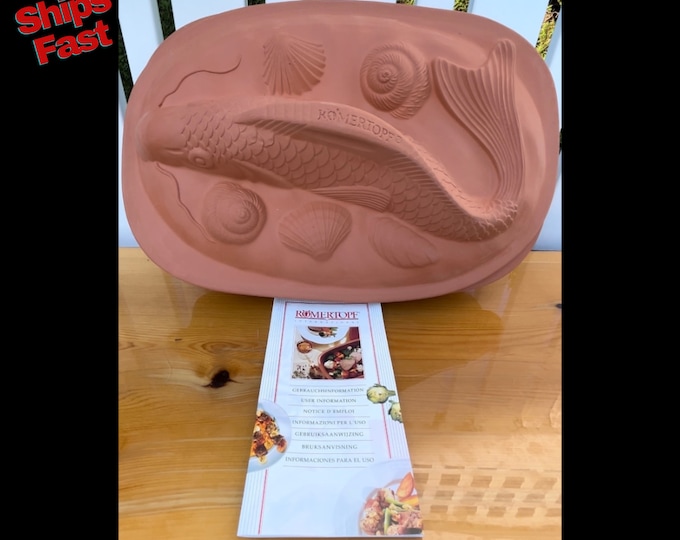 Römertopf Terracotta Clay Fish and Seafood Steam-baking Non-stick Dutch ...