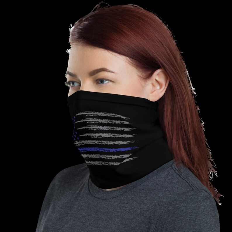 Blue Line Face Mask Police Officer Law Enforcement Face Mask | Etsy