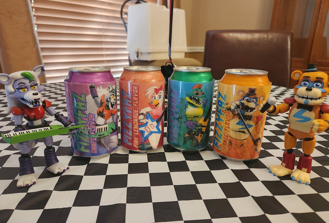 Five Nights at Freddy's: Security Breach Fizzyfaz Soda Cans / Labels ...