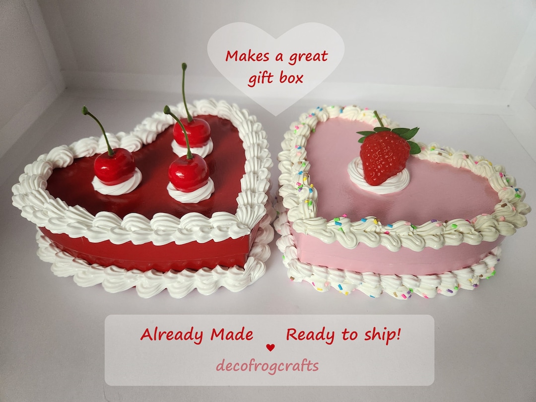 Realistic Decoden Cake Boxes - Pink Strawberry Sprinkles and Red Cherry ...