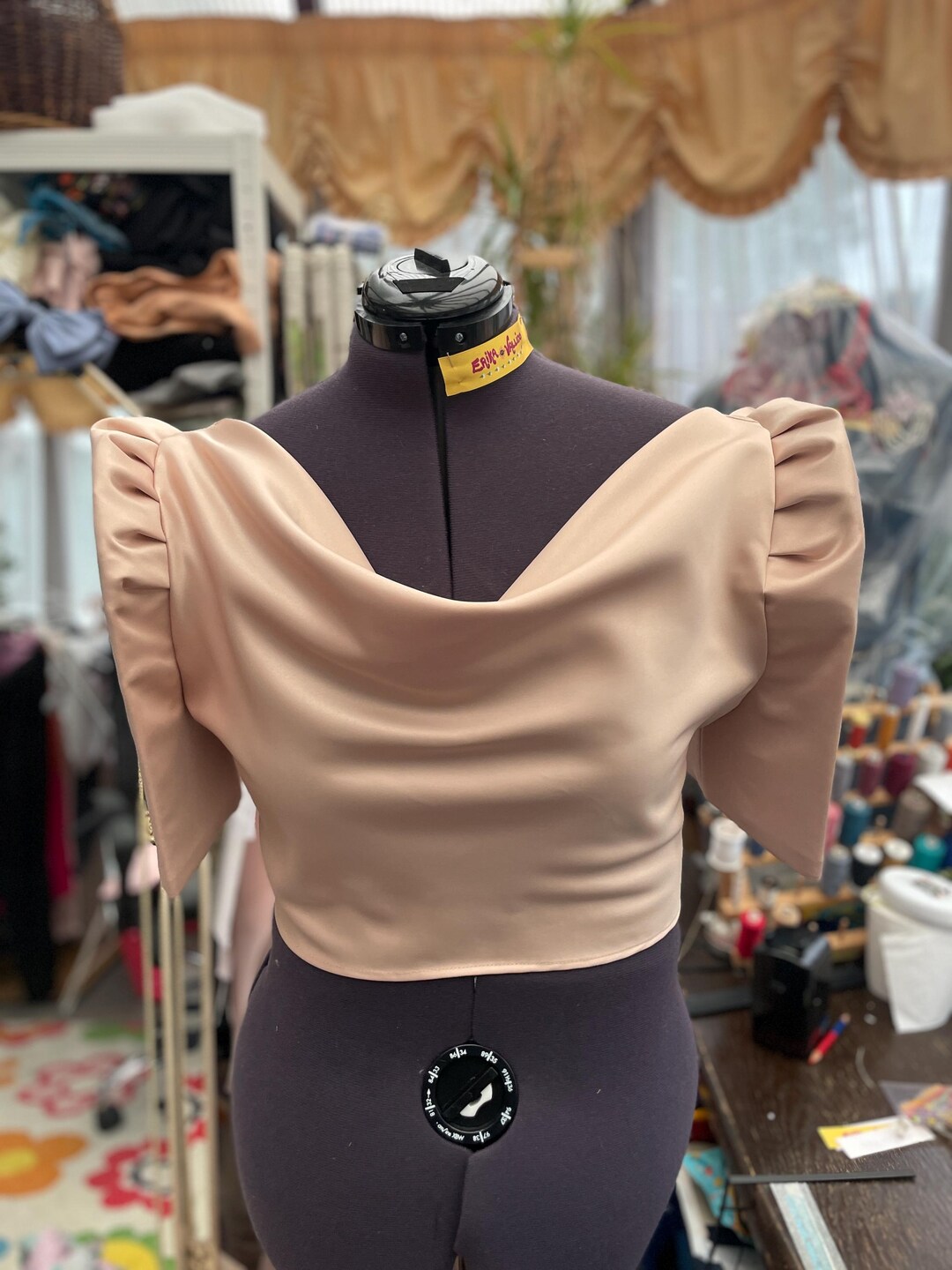 Modern Satin Filipiniana Cowl Neck in Champagne - Etsy