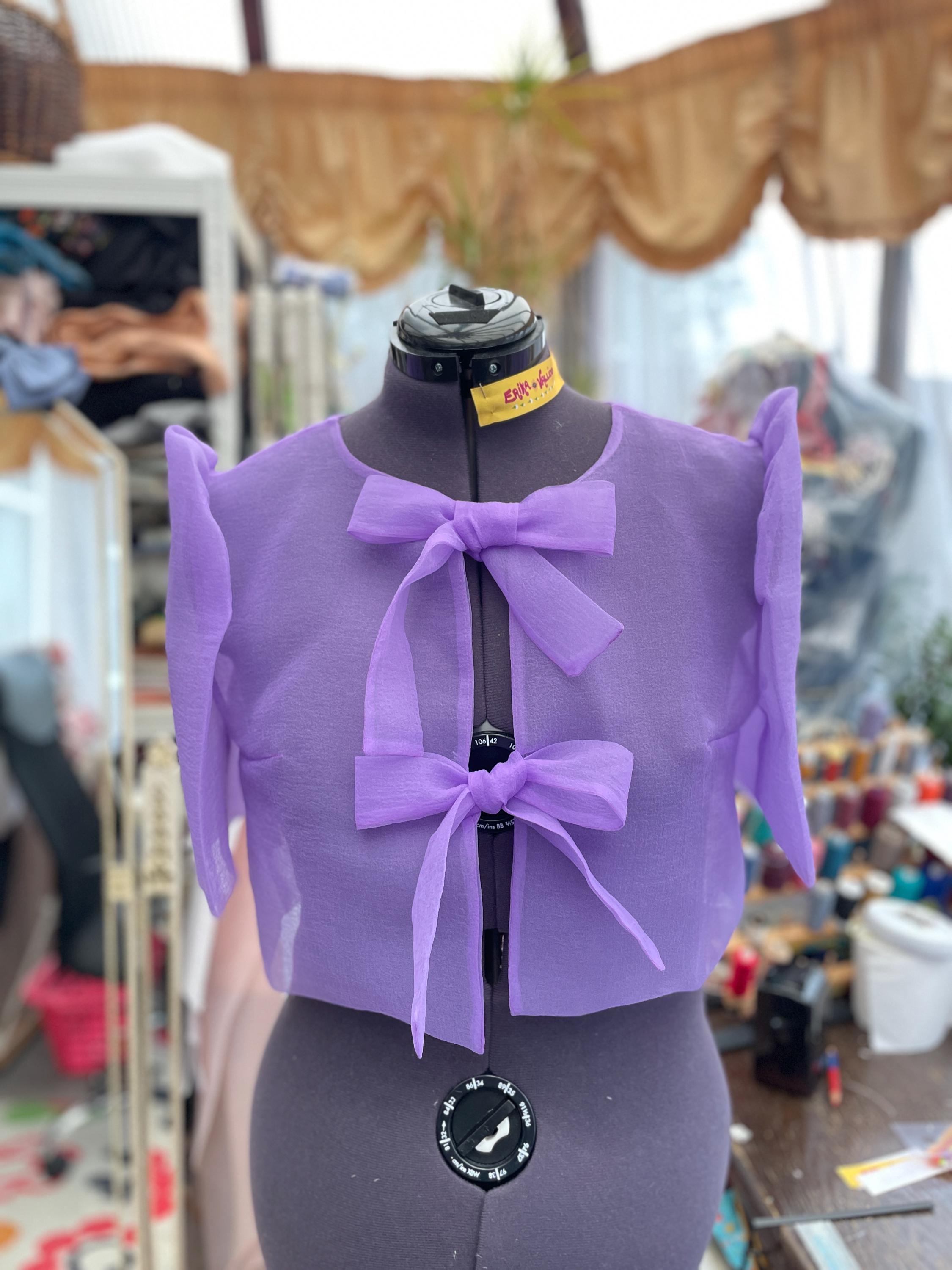 Modern Filipiniana Bolero Top 2-bow Front in Ube Purple - Etsy
