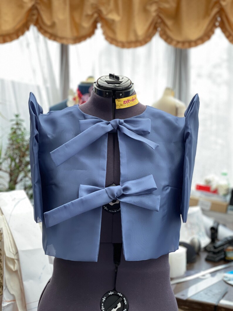 Modern Filipiniana Bolero 2-bow Front in Blue - Etsy