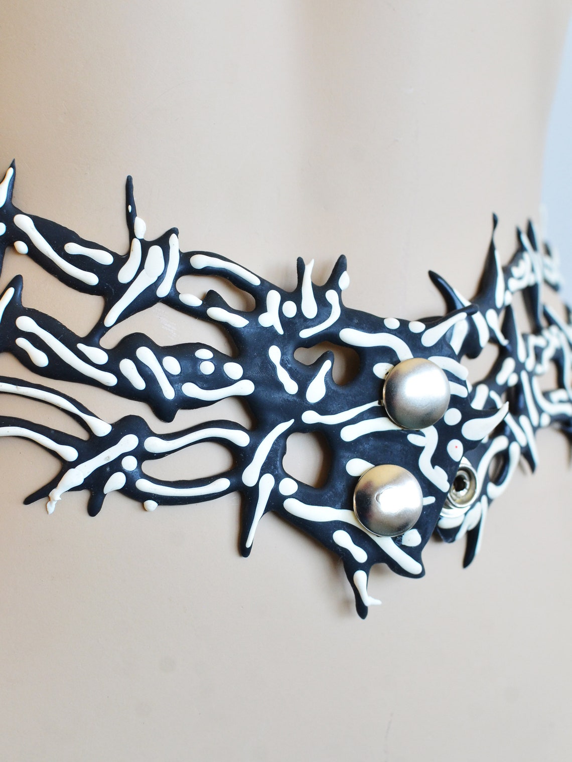 Webwear Barbed Wire Belt Black and White Latex Rubber - Etsy