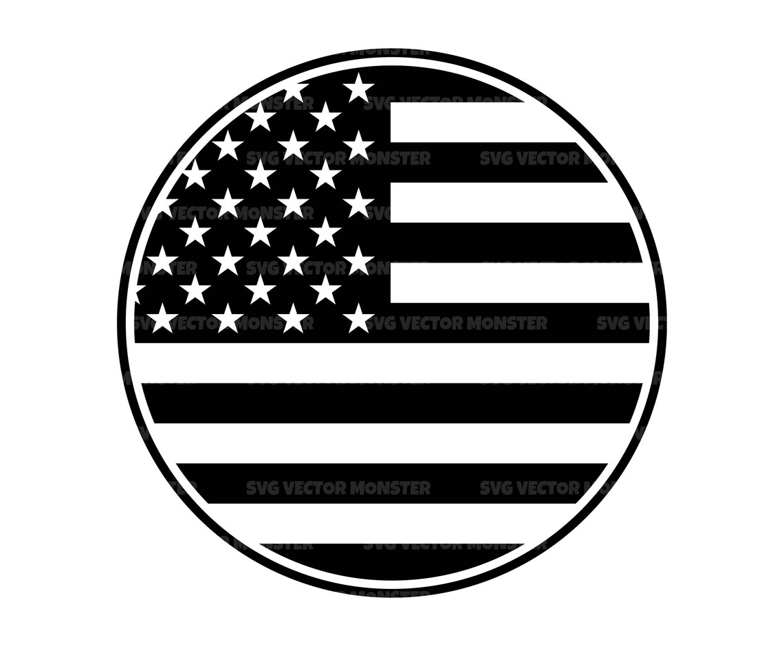 American Flag Svg, USA Flag Svg, Circle Monogram Svg, 4th of July Svg ...