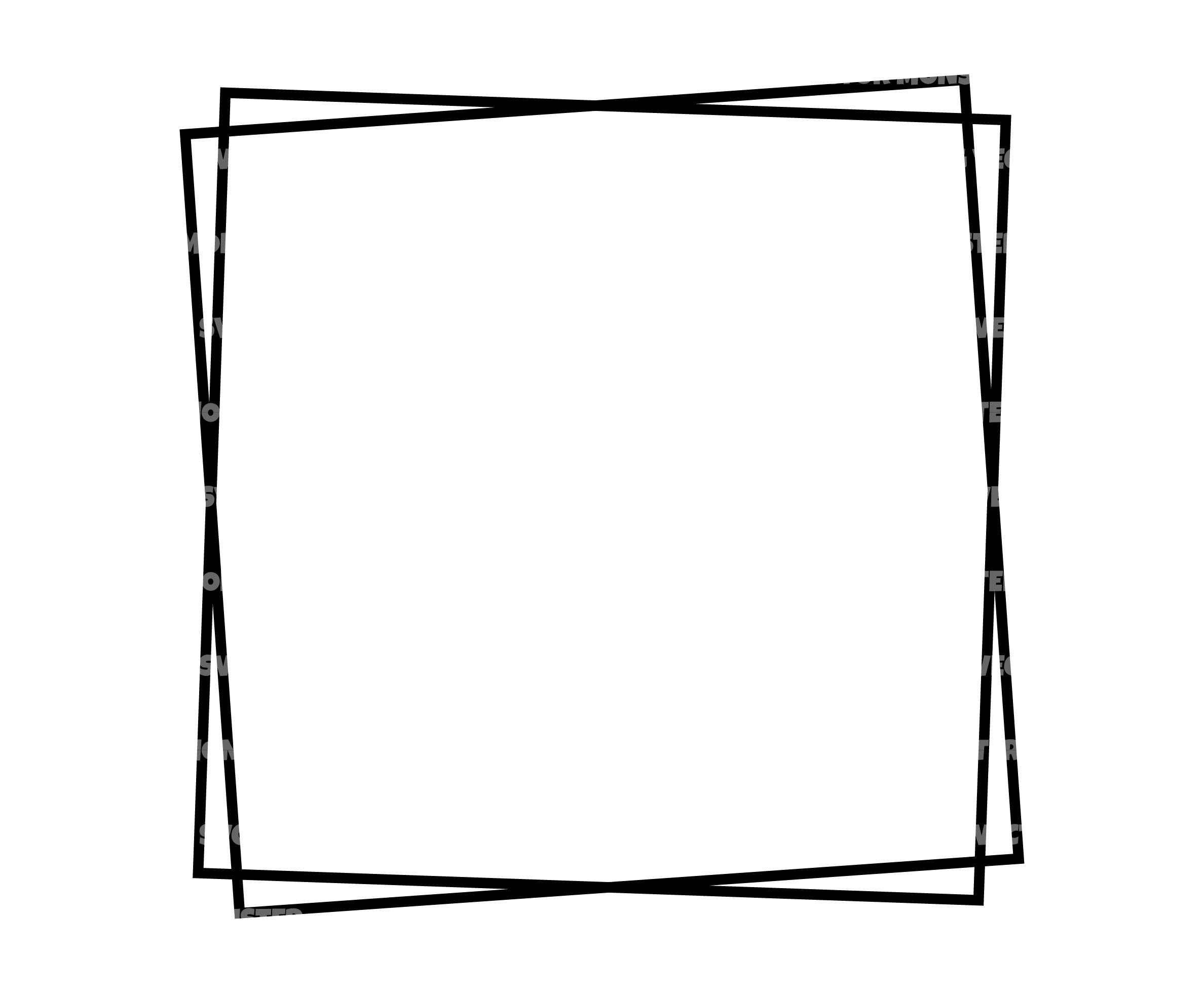 Double Square Frame Svg, Square Monogram Svg, Square Wreath Svg, Square ...