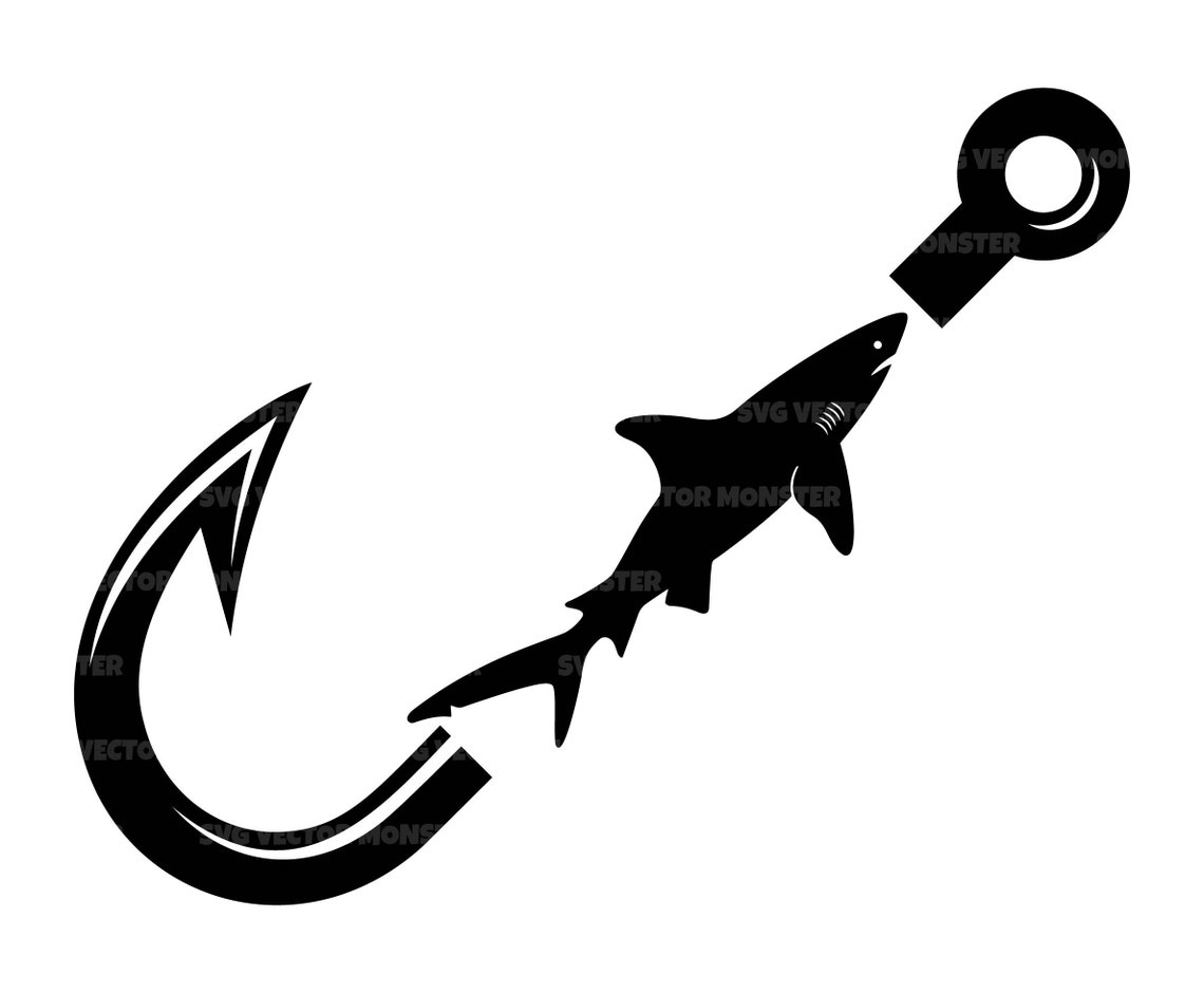 Shark Svg Fish Hook Svg Bass Fish Svg Fisherman Svg. Vector | Etsy Canada