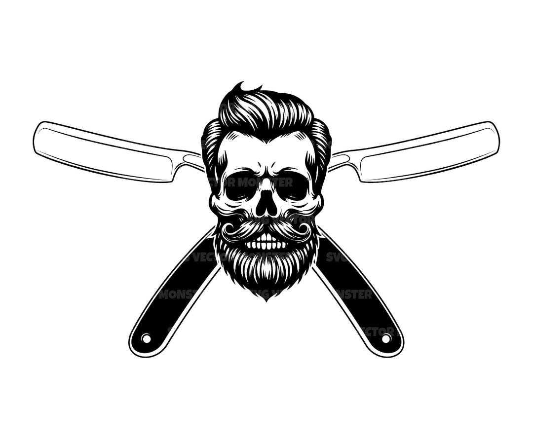 Barber Razor Svg, Straight Razor Svg, Barber Skull Svg. Vector Cut File ...