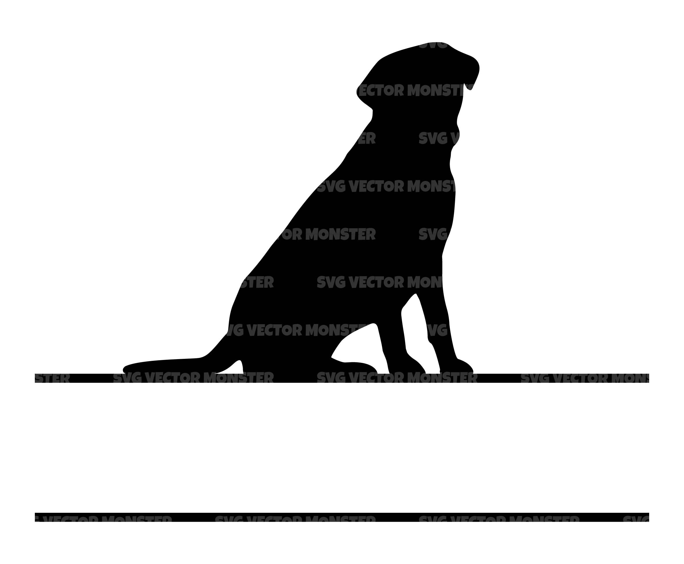 Black Lab Sitting Silhouette