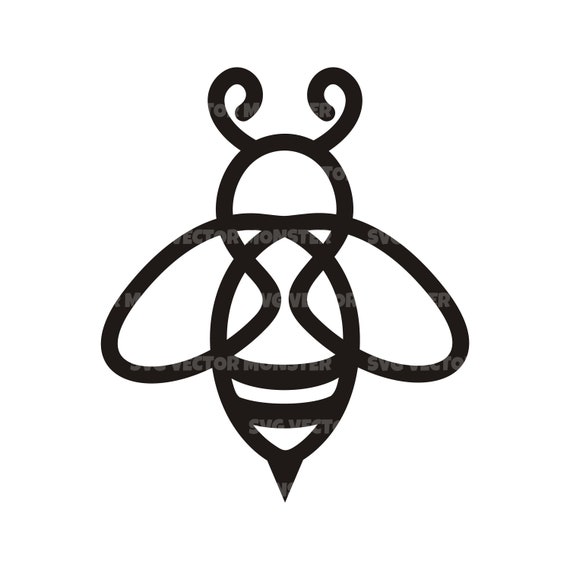 Line Art Bee Svg Bumble bee Svg Vector Cut bestand voor | Etsy België