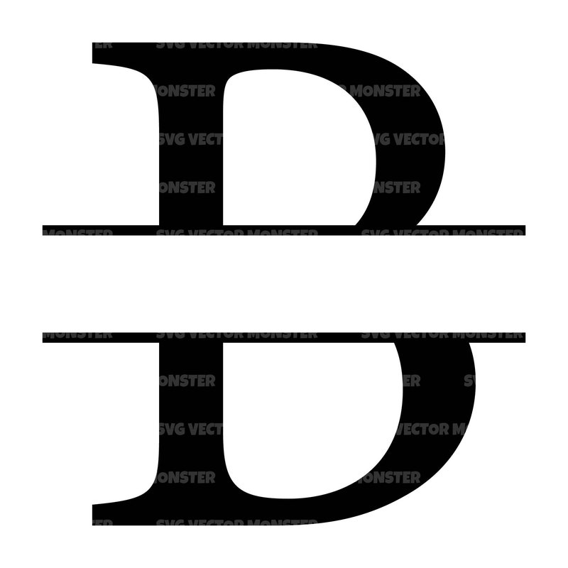 B Split Letter Monogram - Etsy