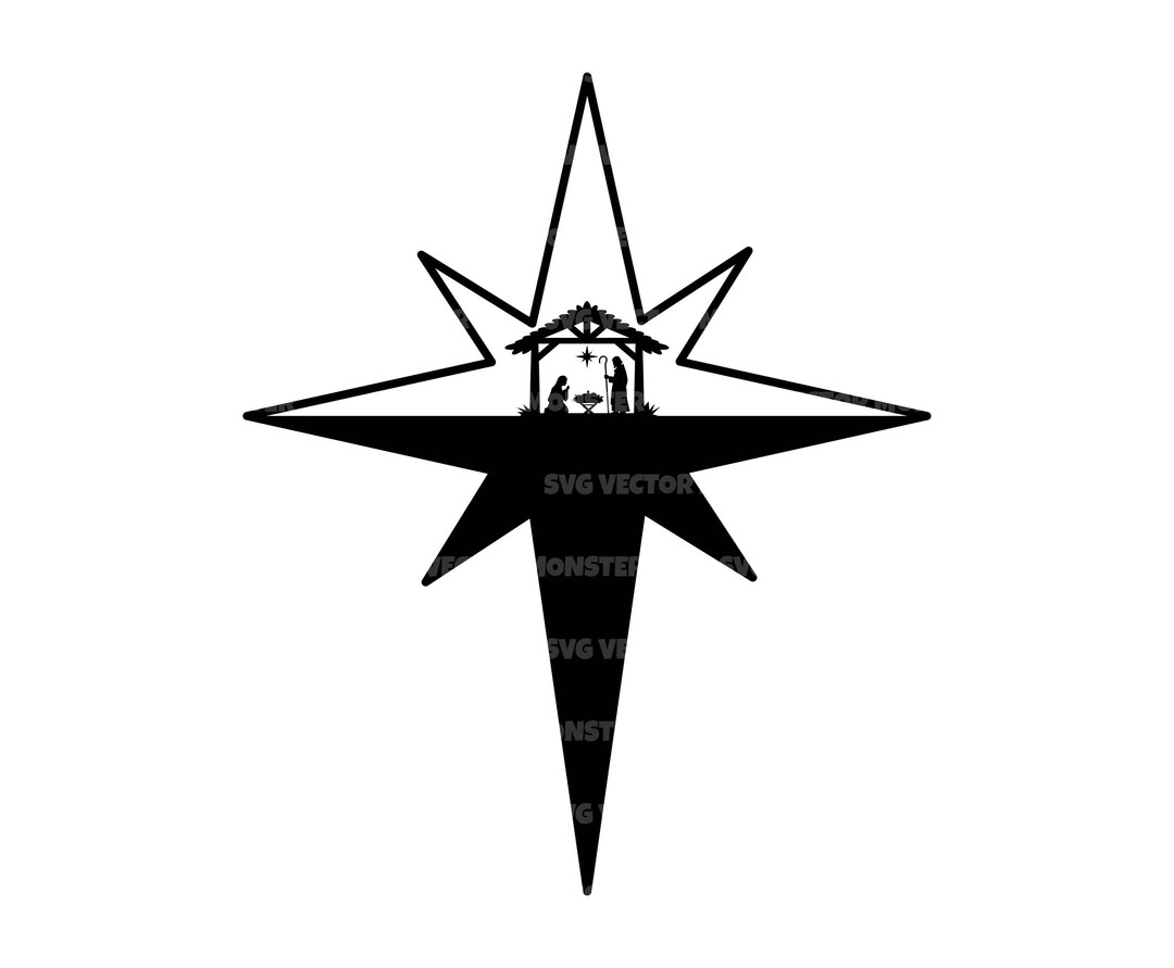 Nativity Scene Svg Nativity Png Christmas Star Star of - Etsy Australia