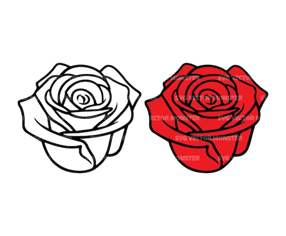 Red Rose Outline Clipart
