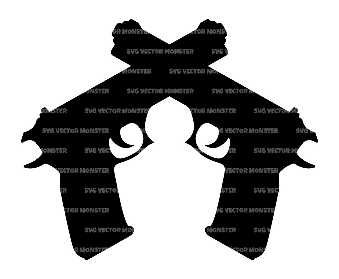 Crossed Handguns Svg, Pistol Svg, Weapon Svg. Vector Cut File for ...