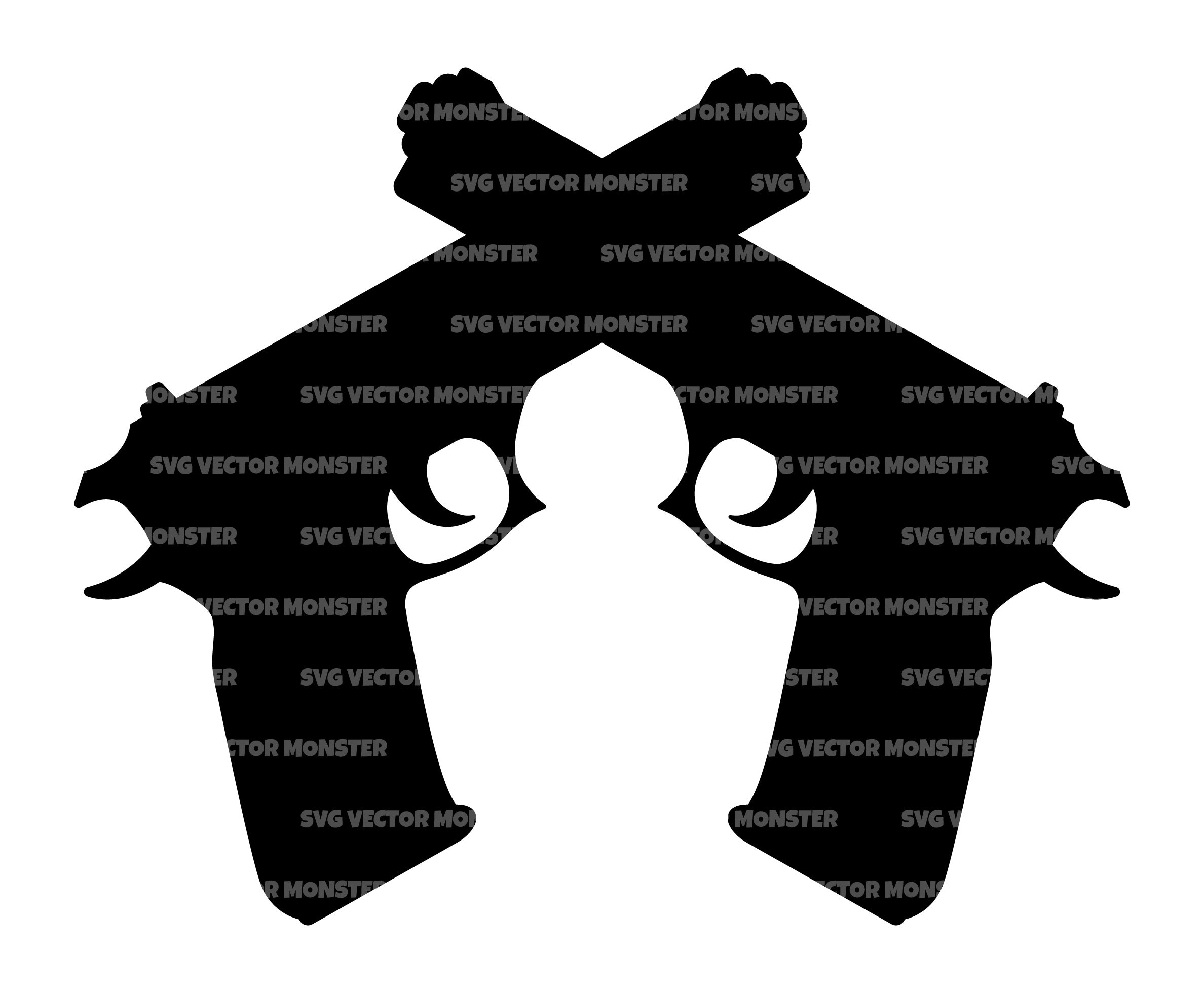 Crossed Handguns Svg, Pistol Svg, Weapon Svg. Vector Cut File for ...
