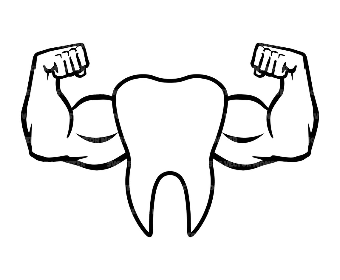 Strong Tooth Svg Teeth Svg Dentist Svg. Dental Svg. Vector - Etsy