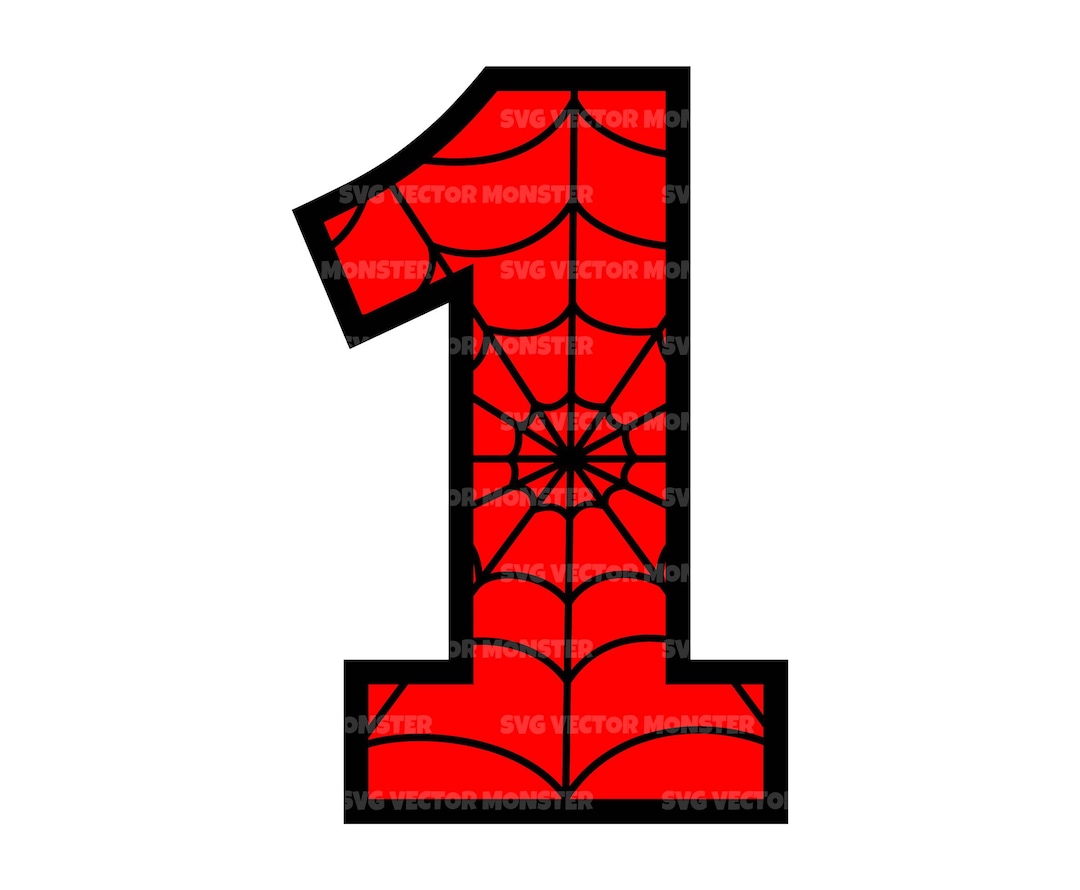 Spider Number One Svg, One Png, Spider Web Number 1, First Birthday ...