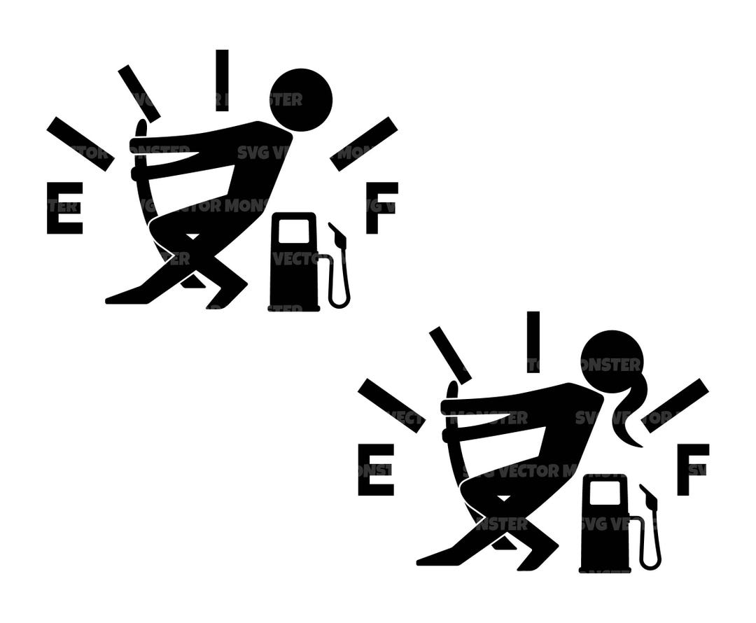 Funny Gas Gauge Svg, Empty Gas Tank Svg, Empty Fuel Gauge Stickman ...