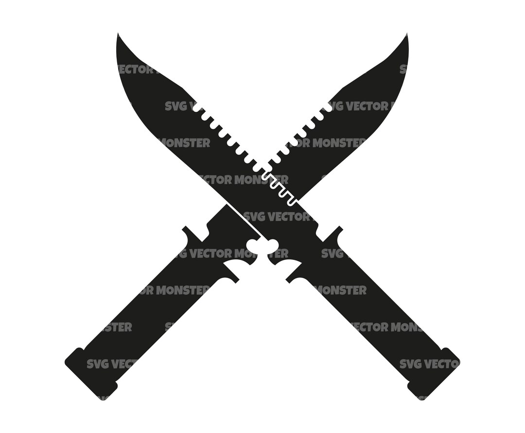 Cuchillos militares cruzados SVG, cuchillo del ejército svg. Archivo de ...