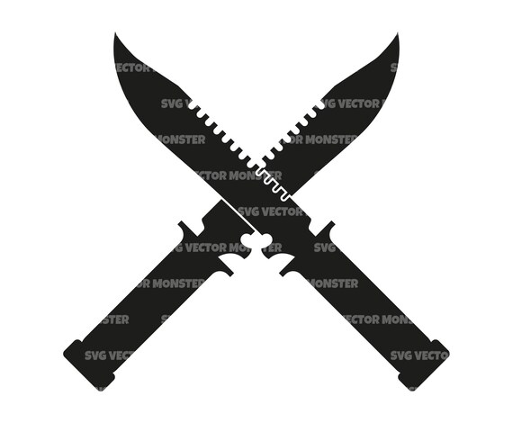 Crossed Combat Knives