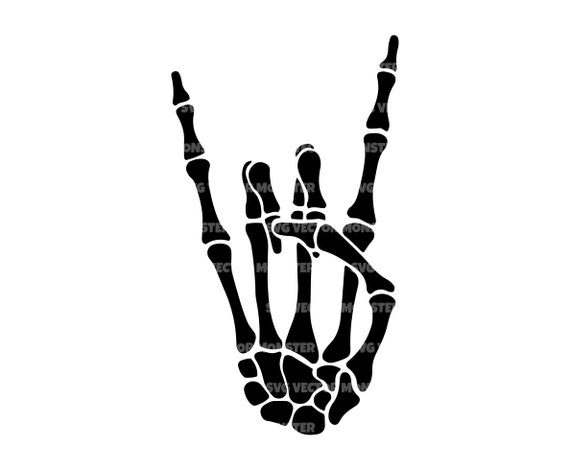 Devil Horns Hand Skeleton