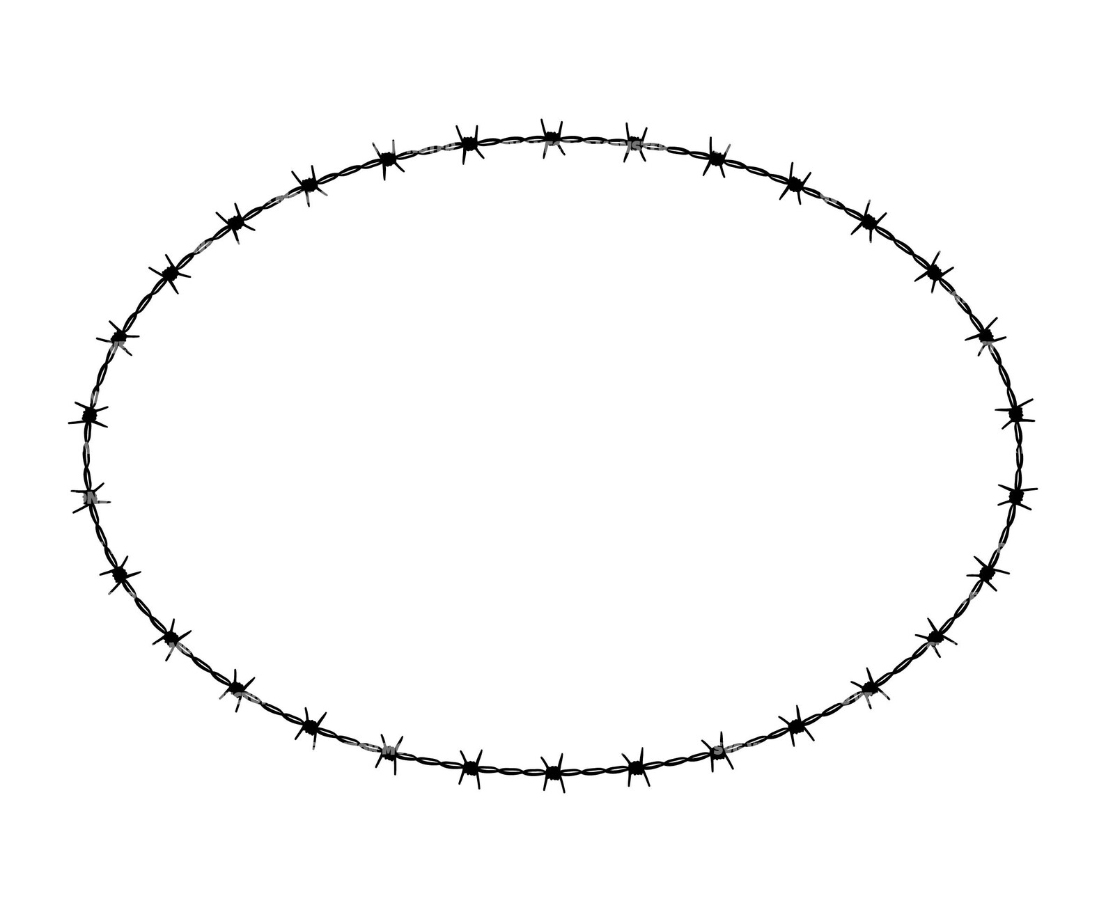 Barbed Wire Ellipse Frame Svg Barb Wire Wreath Svg Round - Etsy