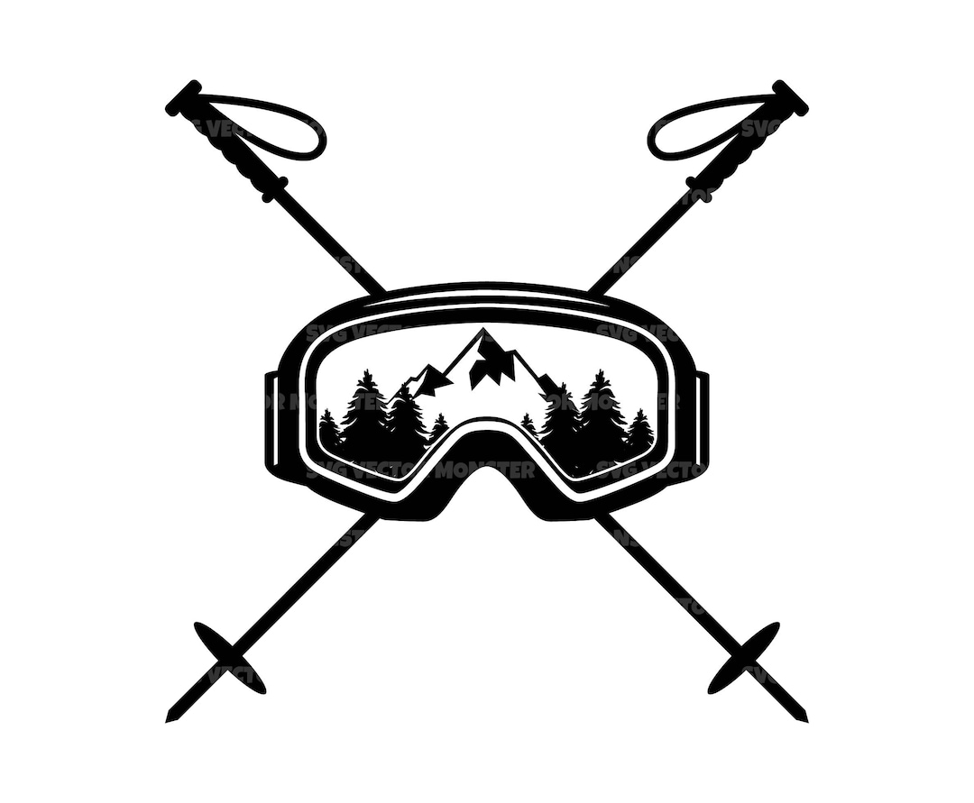 Ski Goggles Svg, Ski Poles Svg, Mountain Skiing, Ski Shirt ...