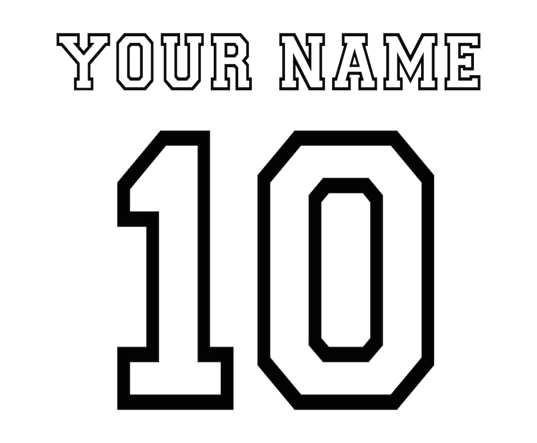 Custom Jersey Name Svg, Personalized Jersey Number Svg, Jersey Template ...