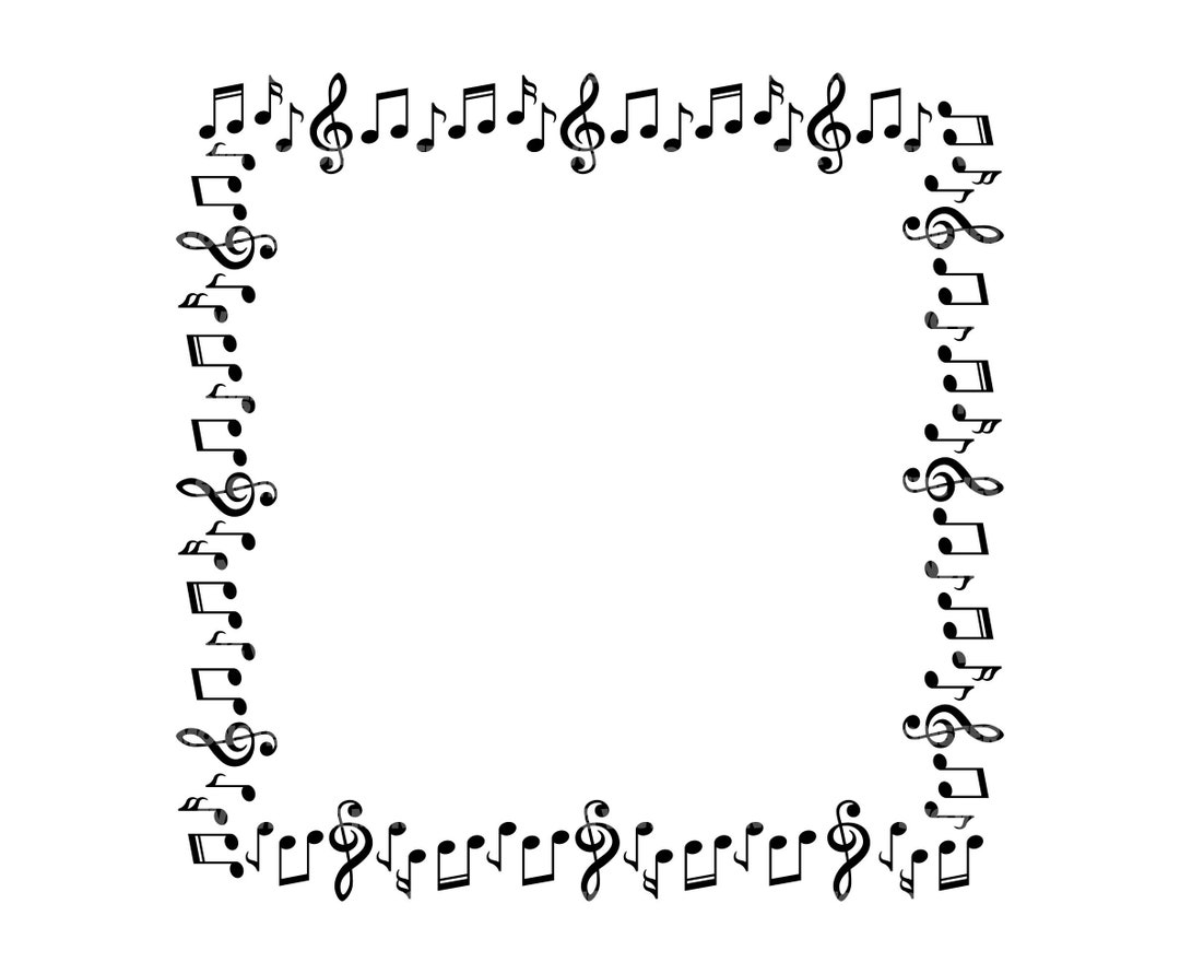 Music Note Square Svg, Music Monogram Svg, Music Notes Name Frame Svg ...
