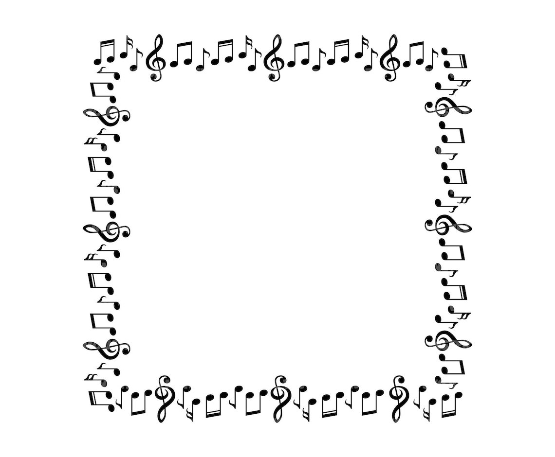 Music Note Square Svg Music Monogram Svg Music Notes Name - Etsy