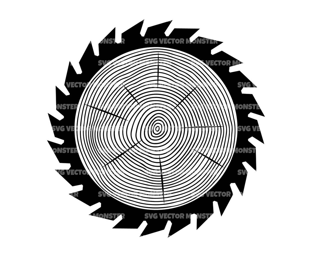 Saw Blade Svg, Tree Growth Rings, Trunk Slice Svg, Cross Cut Tree ...