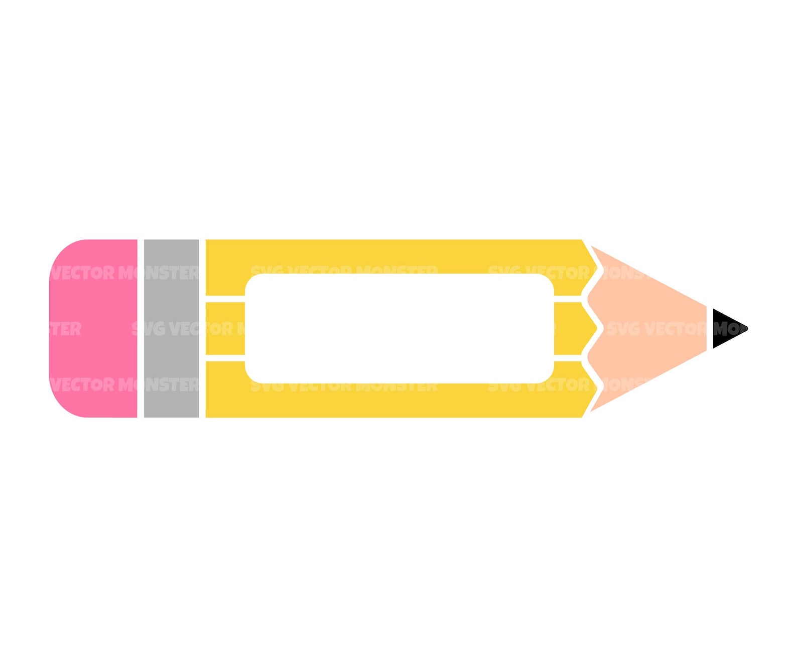 Pencil Name Tag Svg, Pencil Name Frame Svg, Pencil Monogram, School ...