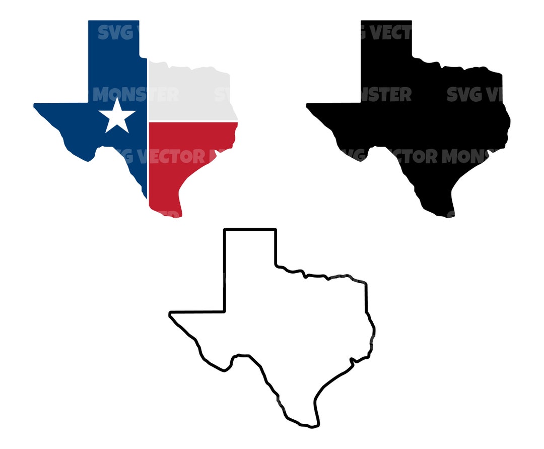 Paquete de mapas de Texas Svg. Archivo de corte vectorial para Cricut ...