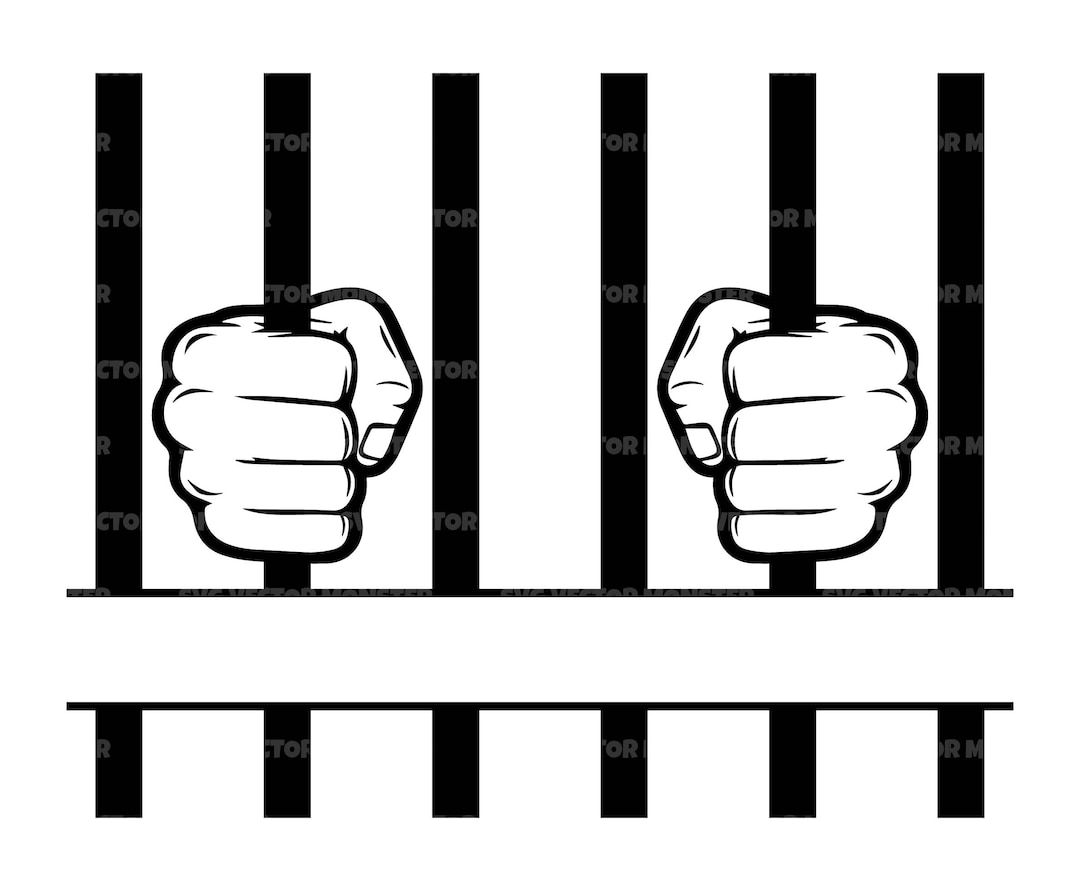 Prison Bars Monogram Svg, Jail Bars Svg, Jailed, Imprisoned, Black Bars ...