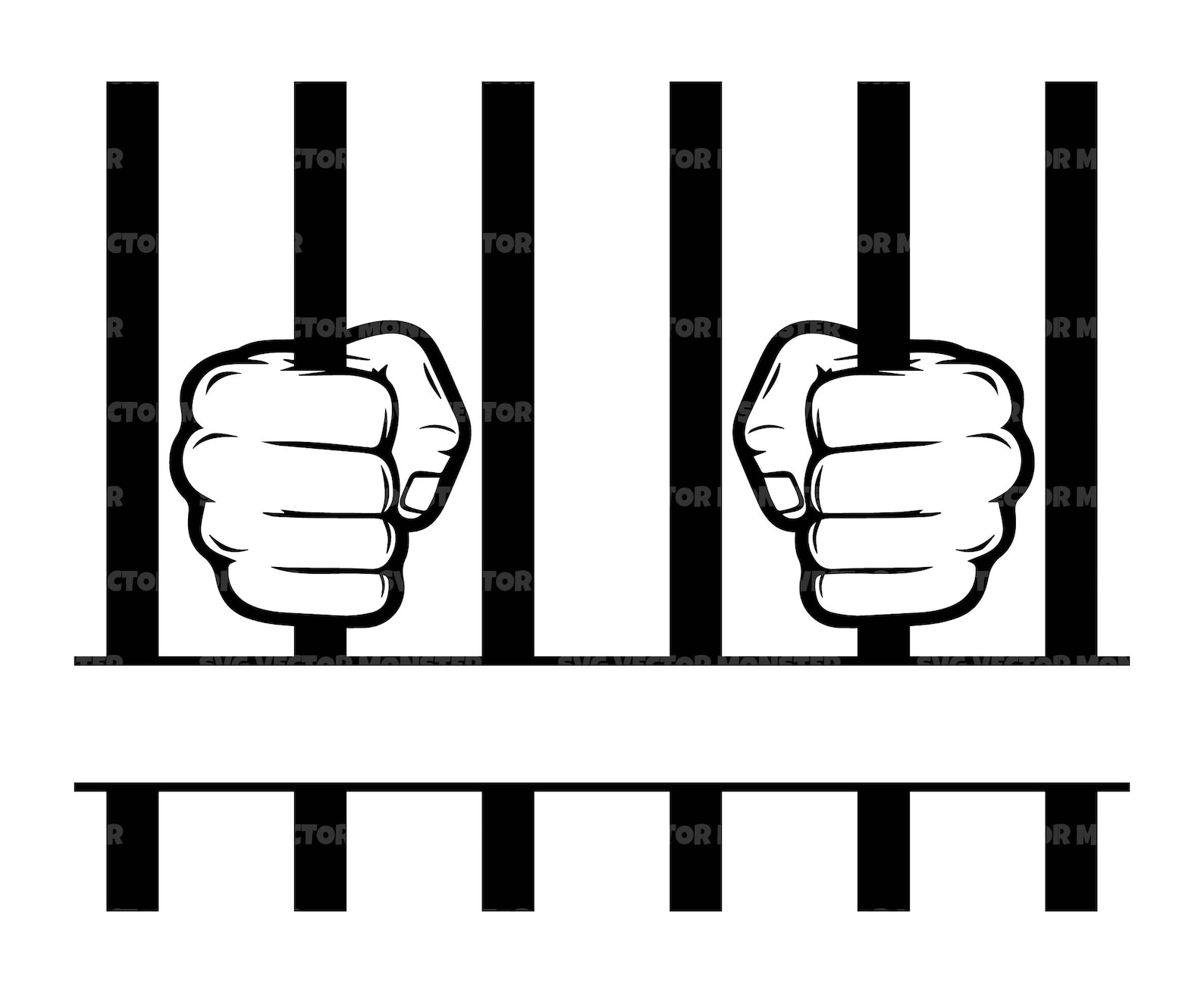 Prison Bars Monogram Svg, Jail Bars Svg, Jailed, Imprisoned, Black Bars ...