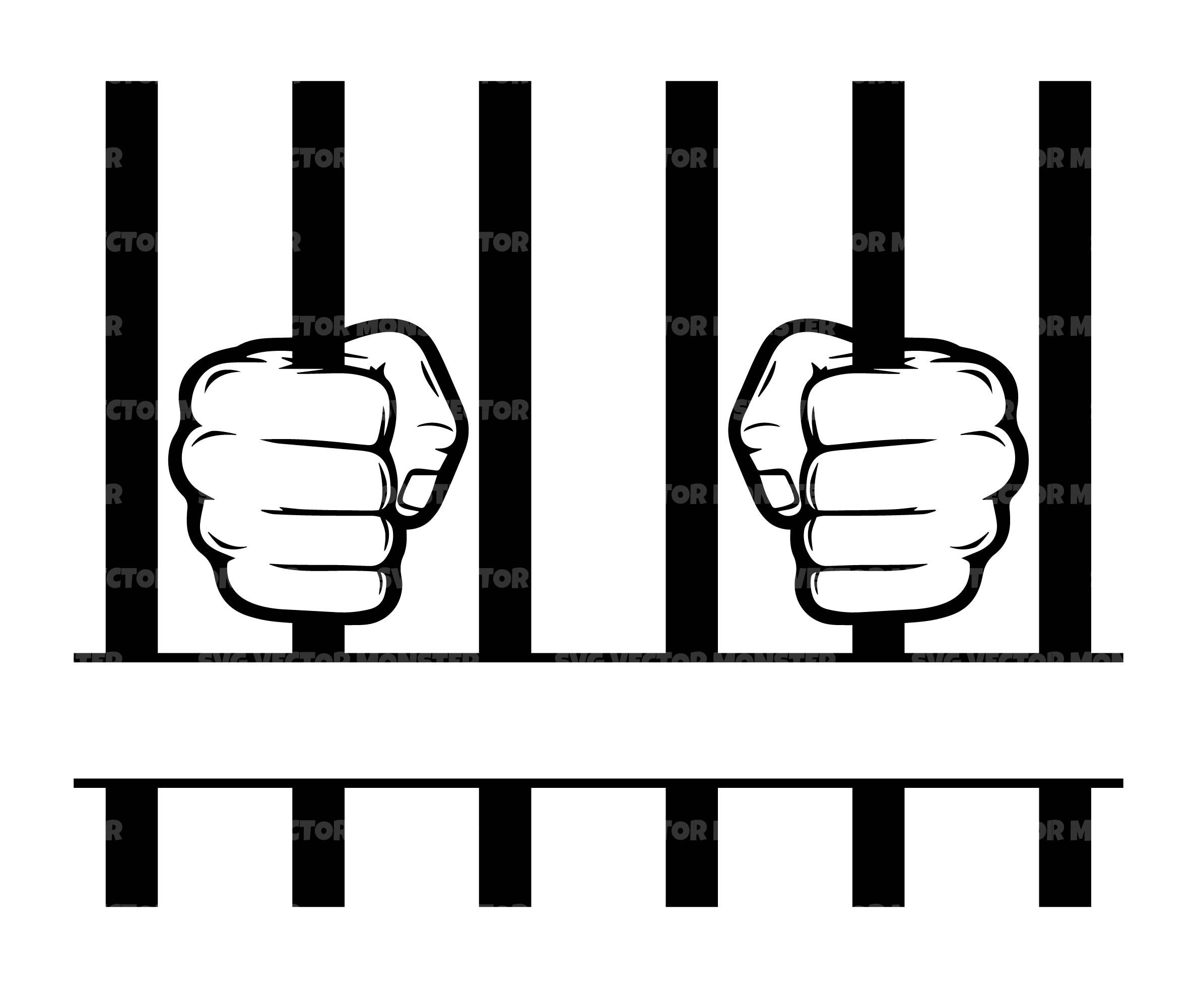 Prison Bars Monogram Svg, Jail Bars Svg, Jailed, Imprisoned, Black Bars ...