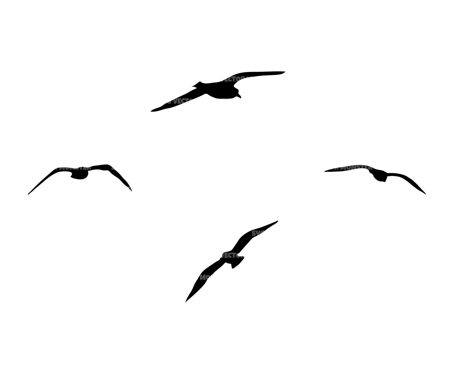 Flying Seagull Svg. Vector Cut File for Cricut Silhouette - Etsy