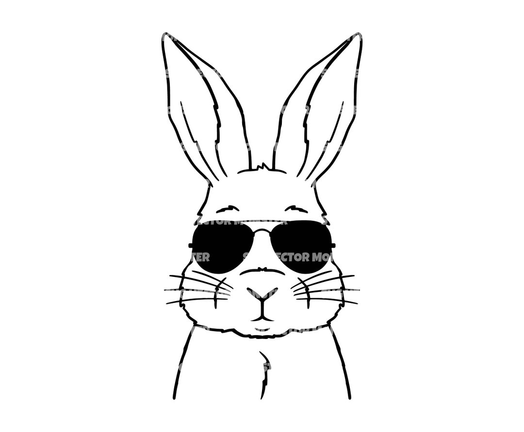 Easter Bunny Svg, Rabbit Aviator Sunglasses Svg, Bunny Glasses, Happy ...