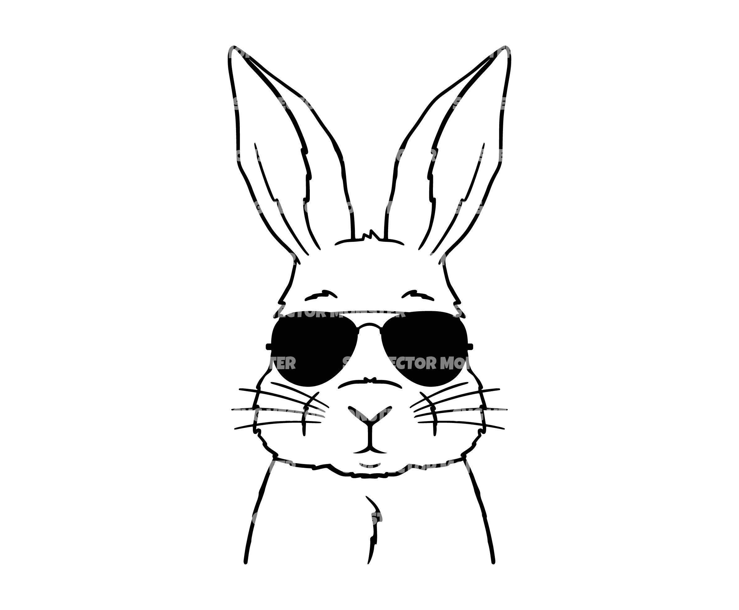 Bunny With Glasses Drawing