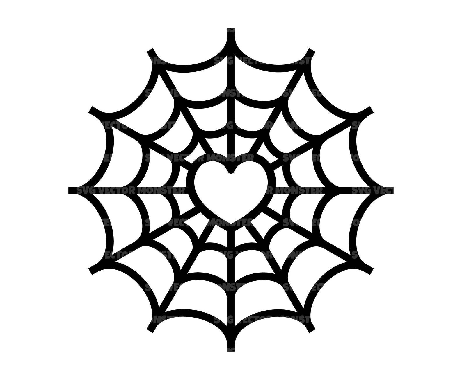 Spider Web Svg, Heart Spider Web Png, Halloween Decor Svg. Vector Cut ...